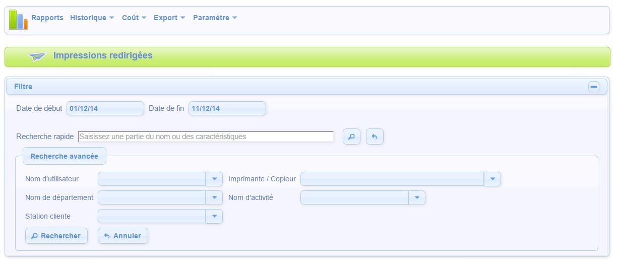 Rapport d'impression • Gespage, Logiciel de gestion d'impressions