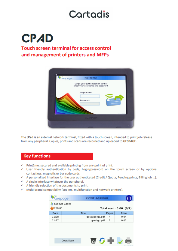 cPad Gespage