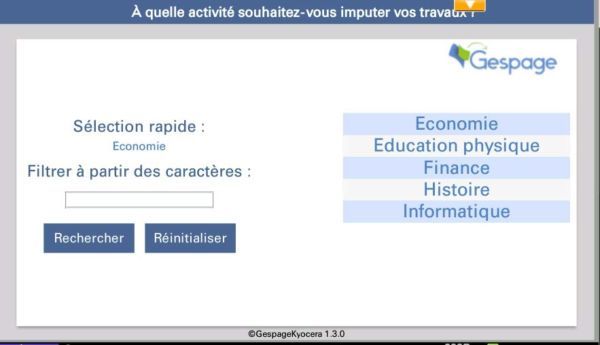 Embedded terminal Kyocera • Gespage, Print management software