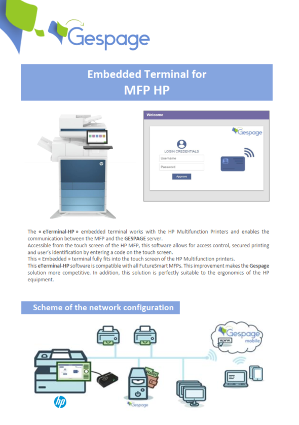 Embedded terminal for MFP HP documentation • Gespage