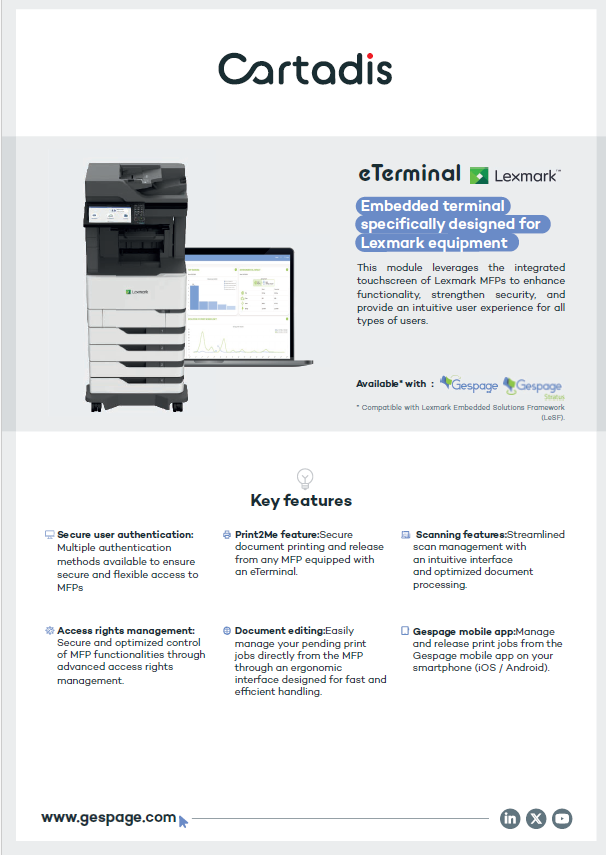 Embedded terminal for MFP LEXMARK Gespage
