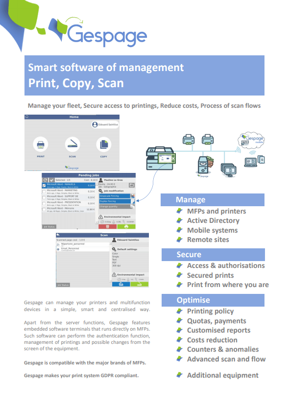 Gespage documentation • Gespage, Print management software